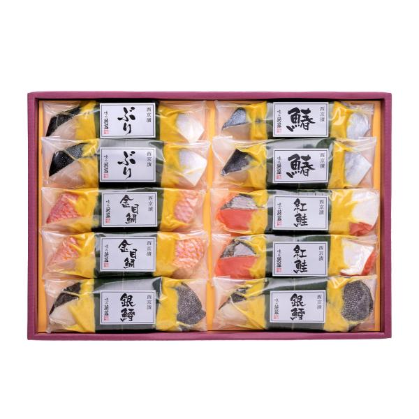 西京漬の漬込みには、繊細な風味と上品な甘さの京都の老舗蔵の白味噌とみりん等を合わせた漬床を使用しています。たて塩を済ませた切り身を漬床に漬け込み、待つこと72時間。味噌の風味が魚になじみ、深い味わいになります。【セット内容】■黒瀬ぶり西京漬...