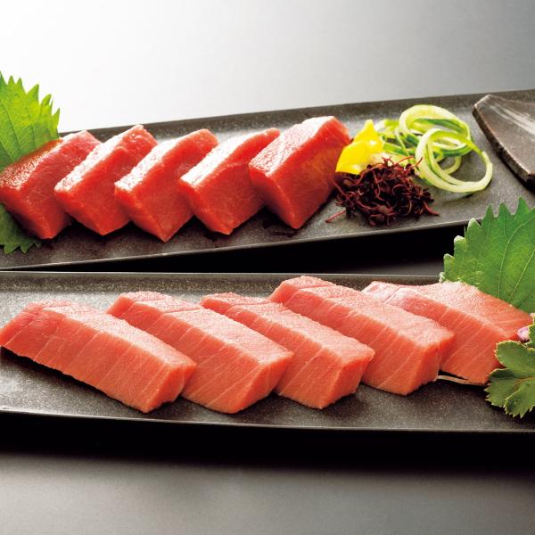 脂の甘味と旨味が味わえる中とろと、濃厚な味が楽しめる赤身をセットにしました。本まぐろのきめ細やかな食感をお楽しみ下さい。■仕様： ・内容量：中とろ×2（計200g）、赤身 100g、わさび 25g・原産地：まぐろ（マルタ、スペイン他・養殖）...