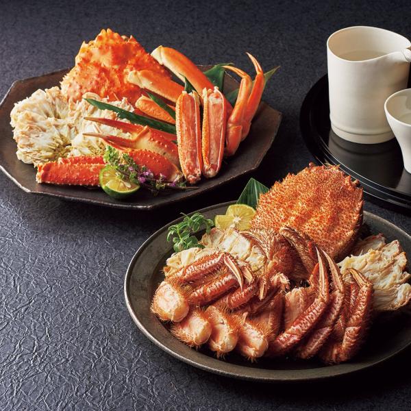 濃厚なみそとプリプリの身の毛がにと、繊細な味わいの中にある甘みを感じるずわいがにをお楽しみください。■仕様： ・内容量：ボイル毛がに 450g、ボイルずわいがに 500g×2・原産地：毛がに（北海道）、ずわいがに（カナダ）・賞味期限：冷凍3...