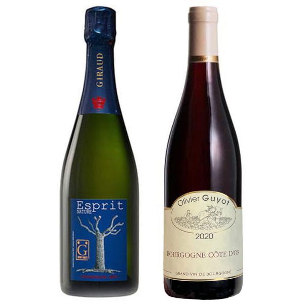 成熟を思わせるような、アンバーがかっか透き通るようなゴールドのシャンパンと、黒いベリーの香りと深いルビー色の赤ワインの組合わせです。■シャンパン[Esprit Nature G　(エスプリ・ナチュール ジー) ]アンリ・ジローは、この30年...