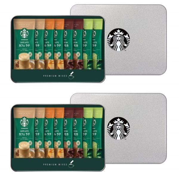 お湯を注ぐだけで、スターバックスの味わいをいつでもどこでも楽しむことができます。スターバックスの味わいをご自宅で簡単に楽しめるプレミアムミックスが入ったギフトです。本来、単品2点で購入すると送料が別途かかりますが、こちらのおまとめセットでご...