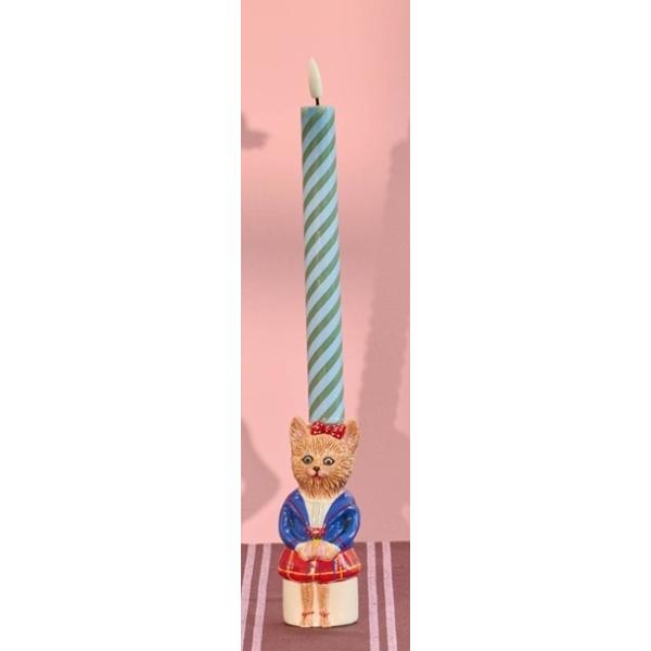 Nathalie LETE （ナタリー・レテ）デザインのねこがキュートなキャンドルホルダー。鮮やかな色使いで人気のナタリーレテデザインの陶器のキャンドルホルダー 。かわいいジャケットでおしゃれした猫のデザインがユニーク。キッチンやリビングル...
