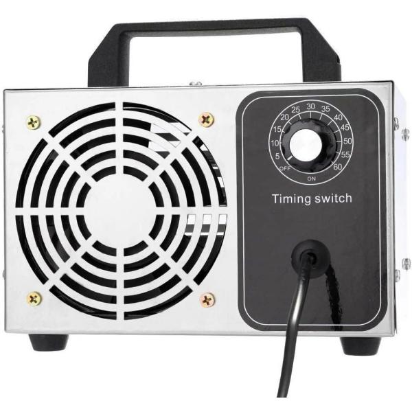 【10000mg/h発生量】大容量オゾンを素早く発生し、脱臭に必要なオゾン濃度を提供します。   【時間設定機能】簡単なタイマー式で、5分から60分まで時間設定ができます。   【サイズ】 約20cmx15cmx14.5cm。重量：約1.5...