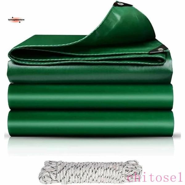 トラックシート 2ｍ 3ｍ 4ｍ 5ｍ 6ｍ 7ｍ 8ｍ対応 450ｇ/m2厚手 防水仕樣 PVC帆布 ゴムロープ付属 トラックシート 日焼け防止 耐候性 耐凍性 四角加固 グリーン