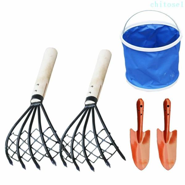 潮干狩りセット 5点セット 2〜4人用 折り畳みバケツ 忍者くまで 熊手 貝掘り 家族連れ 親子ゲーム 園芸用  潮干狩りセット 5点セット      5  家族や友人との楽しい思い出作りにおすすめの潮干狩り道具セットです。熊手やスコップを...