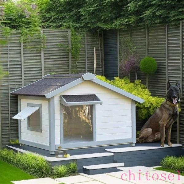 スタイルと機能性が融合したドッグハウスの魅力を発見してください。この木製の犬小屋は、毛皮で覆われたお友達の居心地の良い隠れ家を保証し、耐候性のデザインで雨や風から守り、広々とした快適なインテリアを提供します。ペットに自分だけの家を与えてくだ...