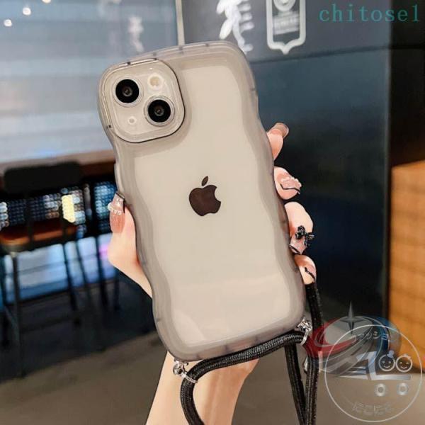 可愛いウェーブフレームのショルダーケース。 ソフトなTPU素材で、スマホを優しくフィットし、落下などによる衝撃をしっかり吸収し、キズから守ってくれます。 透明デザインで、iphone本体の色を活かすのも◎お好きなステッカーや写真を入れて、カ...