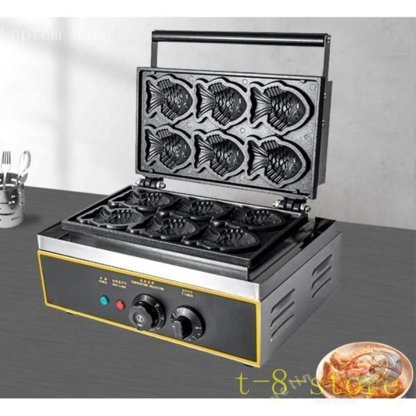 屋台 ファーストフード機器 業務用 たい焼き機 一度に6個成型可能 サイズ: 38×32×24cm一度に6個焼くことができるたい焼き機です☆電圧・プラグ共に日本に対応している為、変換は不要です。業務用はもちろん、家庭でも美味しいたい焼きが作...