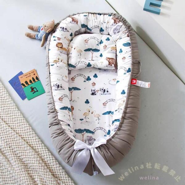 素材とサイズ：綿100％の生地で作られた赤ちゃんの巣は、低刺激性のPP綿で満たされています。これは、赤ちゃんの敏感肌に安全で快適です。サイズ：88 * 53CM（34.6 * 20.8インチ）、テールストラップのデザインはサイズを調整でき、...