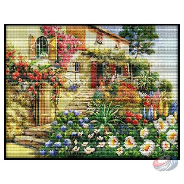 説明:印刷されたガーデンコテージ(ヴィラ)パターンデザイン.指示に従うのは簡単です.ハンドDIYクラフト.家庭.オフィス.ダイニングルーム.壁掛けの装飾に適しています子供.子供.男の子.女の子.女性.男性.大人または初心者のための素晴らしい...