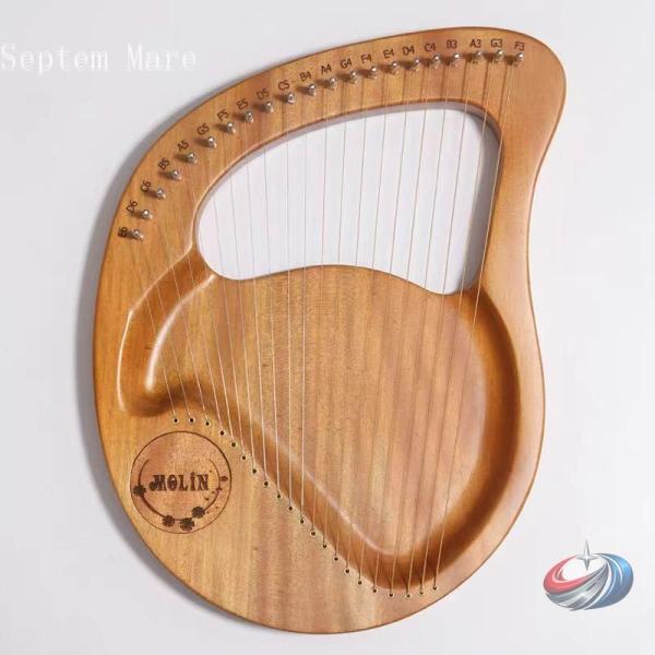 木製ライアーハープ 24弦 金属弦 竪琴ハープ 弦楽器 ハープ 楽器初心者向け 心癒され音色 入門楽器 操作簡単 付き 子供 ギフト子供用 成人用 初心者用 ポータブ