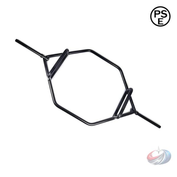 ヘックスバー スクワッ六角バーベルバー 中空リングバー 直径2.5cm ステンレス鋼+クロムメッキ表面デザイン ジム屋内エクササイズフィットネス機器 - 黒