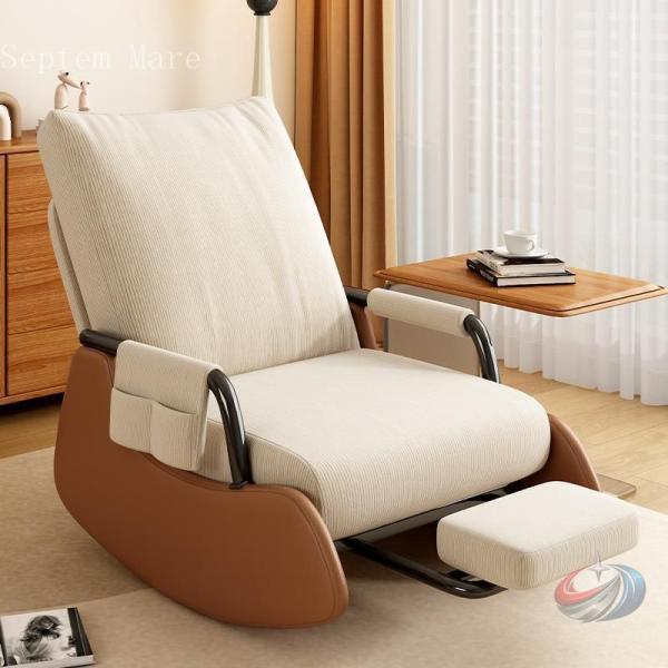 【ゆとりと座れサイズ】(約)幅63×奥行84×背たれ高78×座面高36cm。ゆったりハイバックは、頭まで寄りかかれることできます。リラックス気分を味わえるロッキングチェアです！【いつでも快適な揺れを】柔軟性と弾力性により、快適な揺れを提供し...