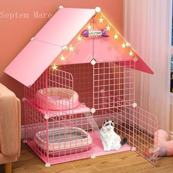 簡単組み立て！ジョイント式ペットゲージコネクターでパーツを繋げるだけなので、1段~2段、ゲートの位置など自由に組み立てることができます。簡単に分解することができ、軽量だからゲージの片づけや場所の移動がとっても楽です。屋根をつければ、餌やおも...
