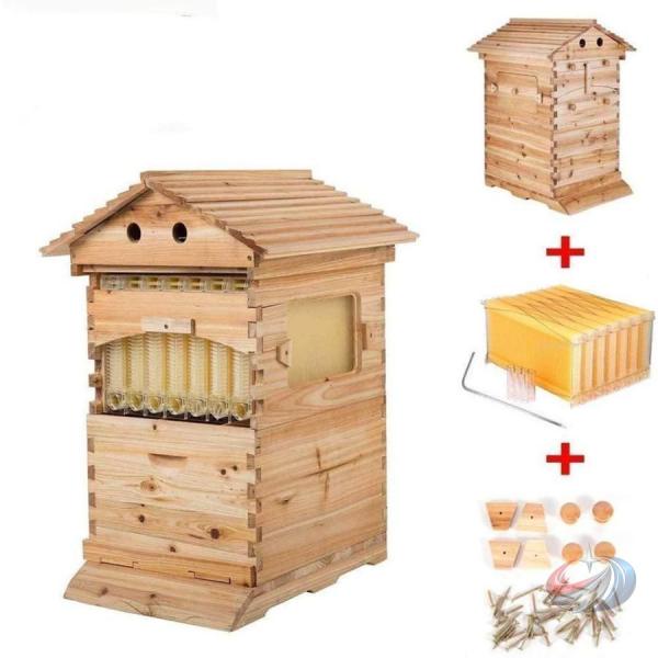 ?境保護,蜂の暮らしや若者の育成に使用され、蜂蜜を収穫するための自動フローフレームを設置することもできます。7脾臓ハニカムボックス,フルセット巣箱,サイズ巣箱51×41×26cm.製品の正味重量23kg.材料：ゆでワックスモミ観察口があれば...