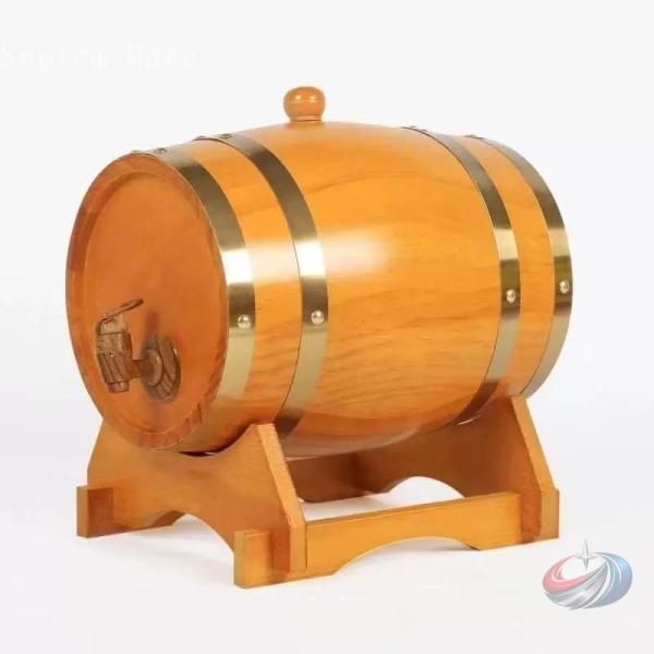 オークワイン樽ベース付き 家庭用 熟成ウイスキー用オーク樽大容量 木製バケツ アルコール 発酵酒 醸造 ワインサーバー 貯蔵用 ブランデー ウィスキー テキーラ*小さなスクラッチや衝突が発生する可能性がありますが、使用に影響しない場合は返品...