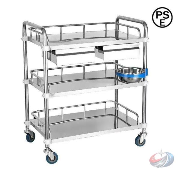 高品質の素材：この多機能サービストロリーは、ステンレス鋼で作られ、耐久性があり、耐食性があります。テーブルトップは滑らかで明るく、ニーズを満たすことができます。多機能ワゴン車：多機能で、どこでも使用可能。療養院、歯科病院、診療所、病院、配置...