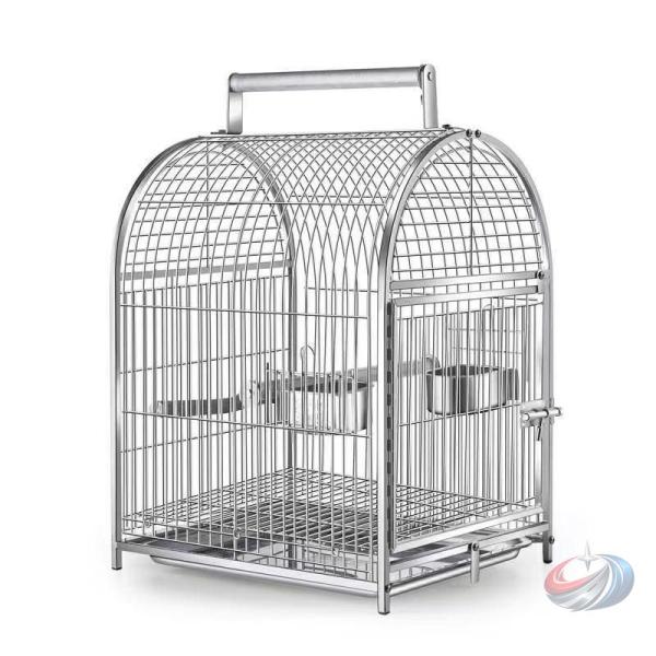バードケージ304ステンレス鋼ゴーアウトポータブルバードケージ中規模および大規模なオウム軽量ハウス防水ではなく簡単に錆ペット用品 野鳥用巣箱 (Color : Silv
