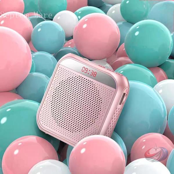 拡声器 小型 ハンズフリー 拡声器スピーカー メガホン マイク 拡声器アンプ メガホンスピーカー ミニ ポータブル 体育祭 講演 集会 持ち運び 白