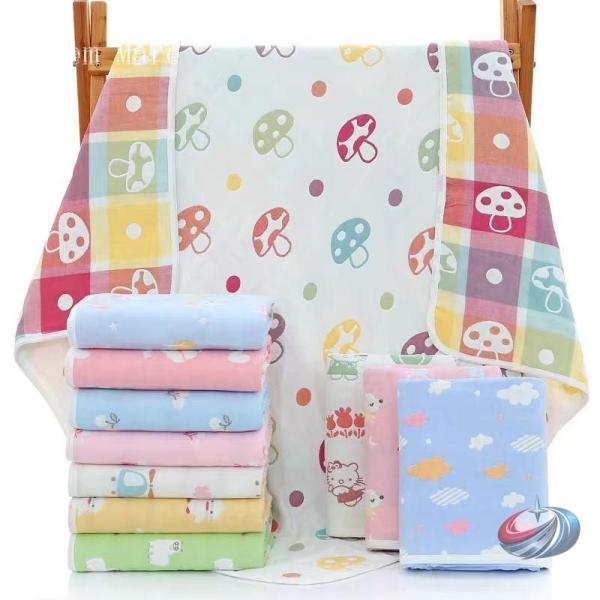 Sサイズ*80CM Mサイズ：110*110CM　　Ｌサイズ:120*150CM【綿100%】吸湿性、通気性に優れた4重ガーゼを採用されます。ガーゼ素材だから、使うほど柔らかさが増やし、赤ちゃんのお肌に優しいです。【柔らかい】柔らかい肌触り...