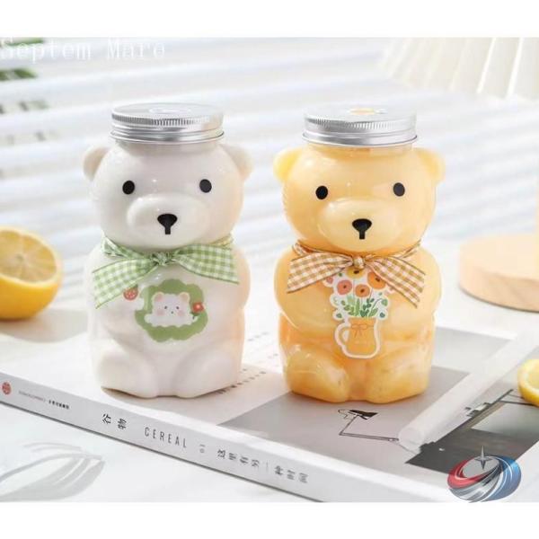 100個セットドリンクボトル クマボトル 360ml ティーボトル フタ付き テイクアウト タピオカ ボトル ドリンク カップ プラカップ クリア申し訳ありませんが、この商品は大きな荷物のため、ご購入後にご註文をキャンセルされる場合、送料1...