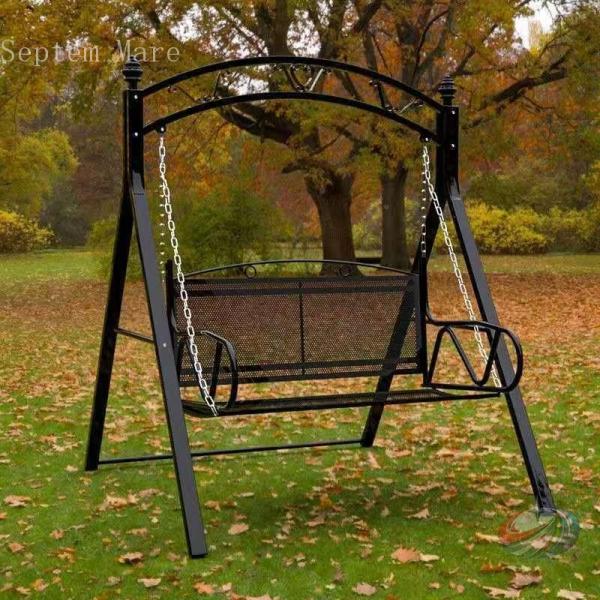 【金属製フレーム構造の特長】ガーデンスイングチェア 高硬度の高品質錬鉄素材、双??化?漆工?、強い柔軟性、耐摩耗性を備えた金属製フレーム。スイング ガーデンベンチ 2?3人が快適に座れるスイングチェアは、ポーチ、パティオ、裏庭などに最適なプ...