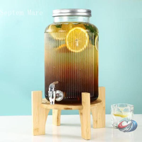 ドリンクサーバー 6L 4L 2.5L スタンド付 ガラス 蛇口付き 冷水ポット 冷水筒 梅酒 果実酒 ウォーターサーバー ガラス瓶 ガラス製