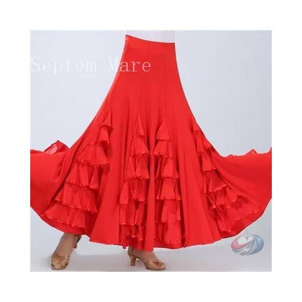 （360度?全円）フラメンコ衣装 サーキュラースカートはぎはぎの大きく広がるサーキュラーファルダです。（360度?全円）伸縮性があるさらさらとしたシワになりにくい生地です。ウエスト総平ゴム 裏地ありフリーサイズ：ウエスト約62-94cm　丈...