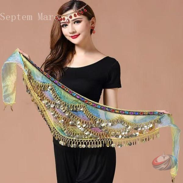 ベリーダンス衣装 ヒップスカーフ ダンス衣装 ダンス ダンス衣装  ダンス チアガール アイドル キラキラ