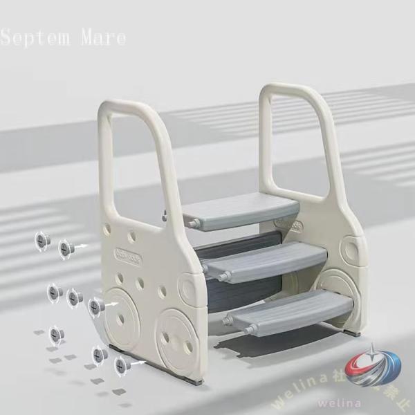 子供 踏み台 2段 3段 キッズ ステップ台 おしゃれ 手すり付き 滑り止め 洗面所 手洗い トイレトレーニング 男の子 女の子 安全 安定性 素材：HDPEサイズ:3段:(約)44.5*44*70.5cm耐荷重：約40KG特徴：●手すり付...