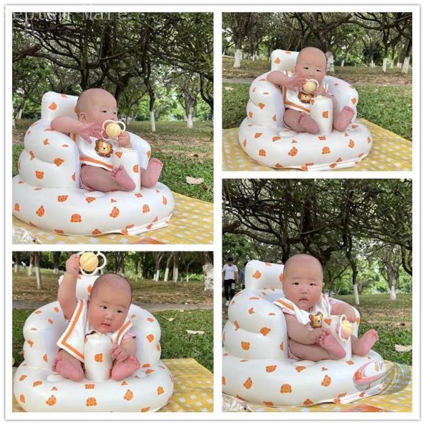 お部屋でもお風呂でもお外でもOK赤ちゃんにやさしい、やわらかチェア！エアポンプ内蔵で約2分ほどで簡単に空気が入れられます空気を抜けばコンパクトになるため、公園や旅行先、帰省の際にも手軽に持ち運べます低重心で倒れにくいため、安定感もあり赤ちゃ...