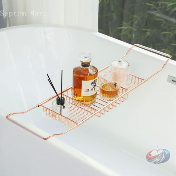 バステーブル ステンレス お風呂 伸縮式 浴室収納 滑り止め加工フリーサイズ：62-100cm*20cm