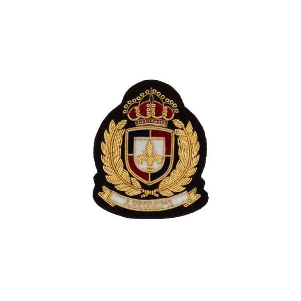 arCONOMiの人気モール糸仕様エンブレム。ブレザーに付けて映えるしっかりした素材と、とても豪華な刺繍デザインがワンランク上のブレザーに変身させます。★糸で４点ほど先端を縫って取り付けていただく仕様です。その日の気分に合わせてつけたり外し...