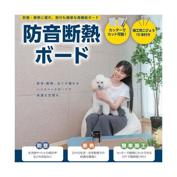 【2枚以上1枚単位】防音断熱ボード 800×600mm 厚み10mm グレー [4580302643939] 女性一人でも簡単施工 カッターでカット可能 全備