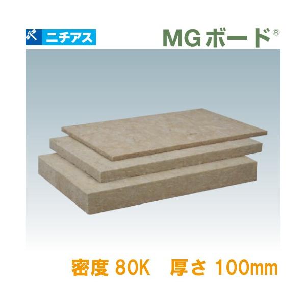 吸音・断熱材 MGボード080 梱包ポリ袋 ニチアス [MGBP80100] 1ケース4枚入 密度80k 厚さ100×605×910mm ロックウール