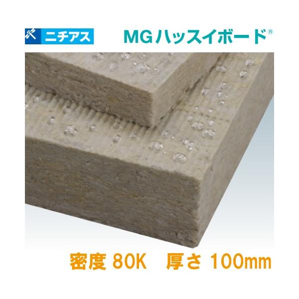 爆買 吸音・断熱材 MGハッスイボード080 梱包ポリ袋 ニチアス [MGHBP80100] 1ケース4枚入 密度80k 厚さ100×605×910mm ロックウール