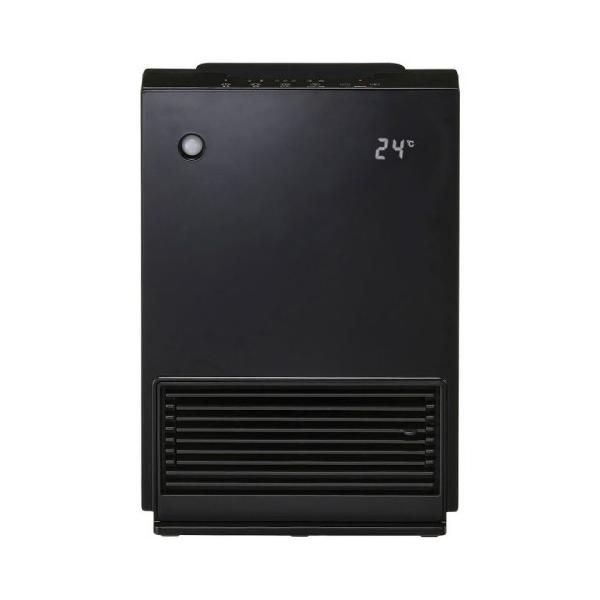 セラミックヒーター 電気ファンヒーター 800W/1200W 2段階切り替え [YKT-S1200EM(K)] ブラック 人感センサー付 温度センサー付 大風量 ユアサプライムス