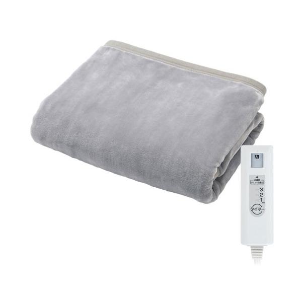 電気毛布 フランネル敷毛布 電気敷毛布 80×140cm [YYB-F40E(H)] グレー 洗濯OK ウォッシャブル 電気ブラケット 足元あたたか配線 敷専用 ユアサプライムス
