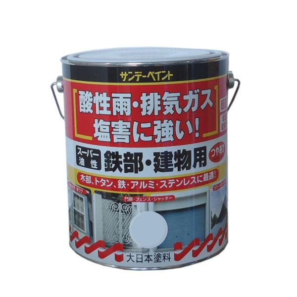 酸性雨・排気ガス　塩害に強い！木部、トタン、鉄、アルミ、ステンレスに最適!速乾で、低温時も塗装可能です。下地を隠す力が優れているので、一回塗りで美しく仕上がります。用途：鉄部／門扉、フェンス、シャッター、鉄骨、電気器具、スチール製ドアなどの...