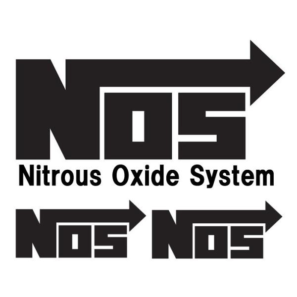 Nitrous Oxide Systemナイトラス・オキサイド・システム、通称ニトロです。車体のどこかにNOSと書かれたステッカーなんかが貼ってあると、否が応にも気分は高まってしまいます（笑）ステッカー大１枚、小２枚の３枚セットSIZE 約...