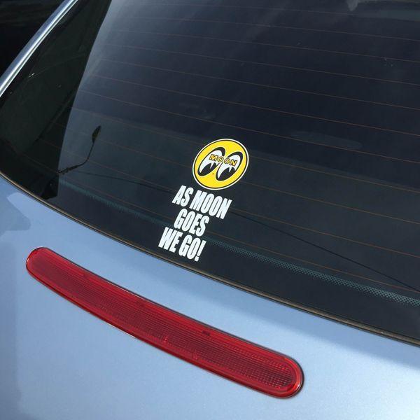 As MOON Goes We Go Stickerアズ ムーン ゴーズ ウィー ゴーステッカーアイボールと AS MOON GOES WE GO！のサインのステッカーです。柄だけが残る、フチ無しの文字抜きタイプになります。サイズ: 6.5...