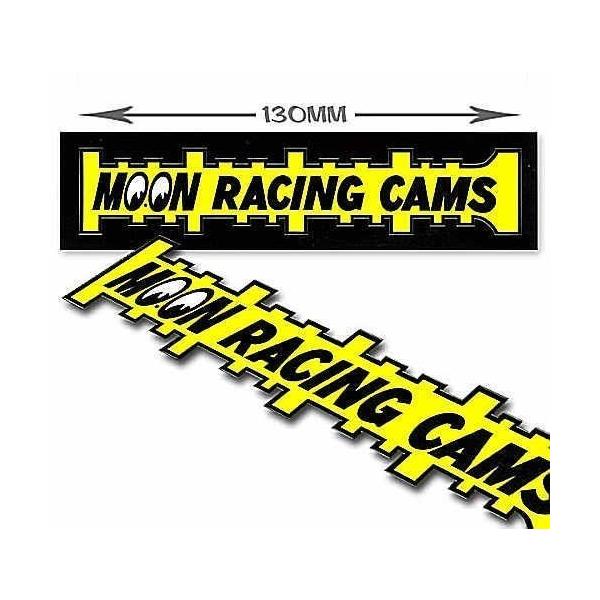 ▼ムーンアイズのレーシングカムをデザインしたレーシーなステッカーがこちら！黒バックのバンパーステッカーに見えますが、実はカム部分だけの切り抜きタイプになってるステッカーなんです。他のモーター系のステッカーとコンビネーションで貼るとレーシング...