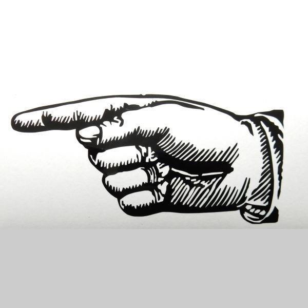 レトロな矢印（指差し）ステッカーですお洒落なＢＡＲや雑貨店、洋服店、ガレージ、」バイク屋さんなんかにもとても似合いそうな手書き風に仕上げました。こっち！あちらです！トイレや事務所の案内にもどうぞ矢印マーク 指差し　カッティングステッカー文字...