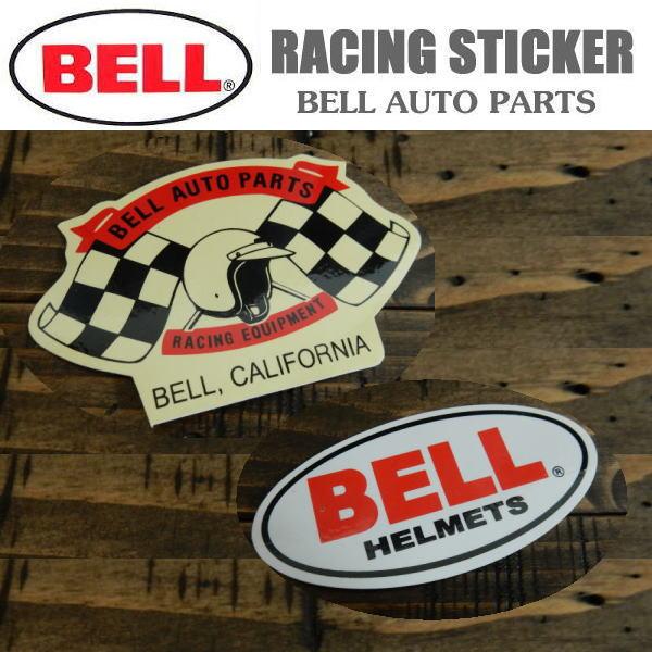 ▼BELL HELMETS No1（チェッカーフラッグ）▼サイズ：縦65mm×横103mm▼BELL HELMETS No2（楕円／HELMETS）▼サイズ：縦40mm×横80mm