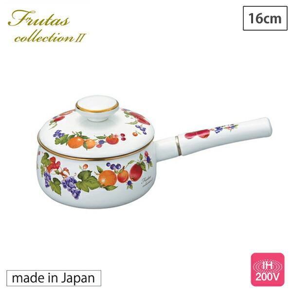 ■品名フルータスコレクション ホーロー 片手鍋 16cm FTC-16S■サイズ（ｃｍ）「本体+取っ手」約32.0×「最大径」約16.5×「つまみまでの高さ」約13.5■容量約1.5L■重量約1.1kg■材質「本体」ホーロー用鋼板■製造国日...
