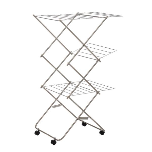 ■品名タワー型室内物干し 小■サイズ使用時：(約)57×75×H122cm収納時：(約)57×81×H11cm■重量(約)4.3g■材質18-8ステンレス■商品説明タワー型物干しは、上下に伸び縮する構造で、空間をうまく利用でき、限られたスペ...