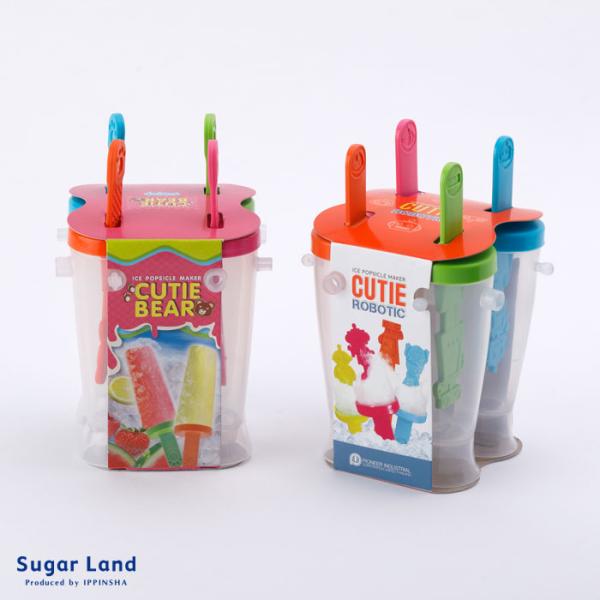 ■品名アイスキャンディメーカー 4本■バリエーションキューティロボ■サイズ(約)W11.0×D11.0×H9.4cm／1本■重量(約)150g■材質フタ：HDPE、本体：PP（耐熱温度：-10℃〜120℃）■商品説明お好みのドリンクを容器に...