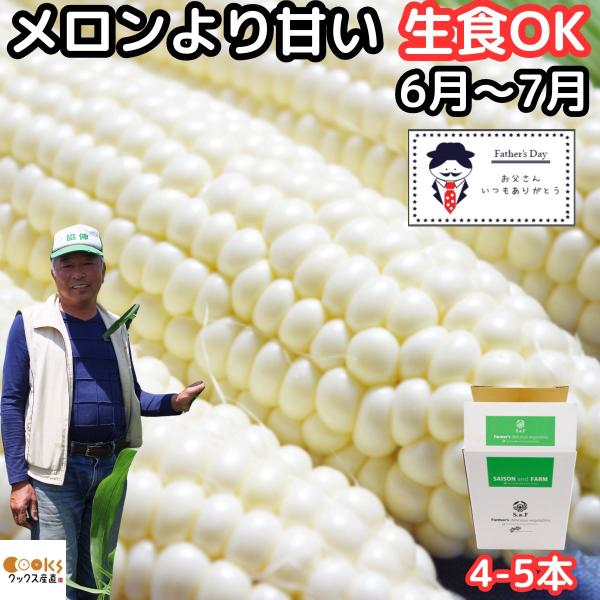 ★生で美味しい！糖度18度以上！★3L〜Ｌサイズ混合出荷！朝どり当日出荷の新鮮配送★白いトウモロコシの激甘コーンです！★粒皮が薄くお口ではじける旨さ！歯にはさまりにくく食べやすい！★茹でると更においしくなりますよ！★詳細情報【内容量】とうも...