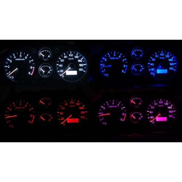 MITSUBISHI / FTO (DE3A)平6(94)/10〜平12(00)/08■セット内容メーターバックライト1台分セットでの販売です。超広角・高輝度・高品質LEDバルブ 1台分セットになります。新型車のように鮮やかに明るく綺麗に照...