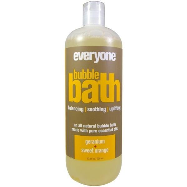 大容量 Everyone, バブルバス、ゼラニウム + スイートオレンジ、20.3 fl oz (600 ml)リラクゼーション、カモミール、バブルバス純正エッセンシャルオイルで作られたオールナチュラルバブルバスサイズ: 21.6 x 6....
